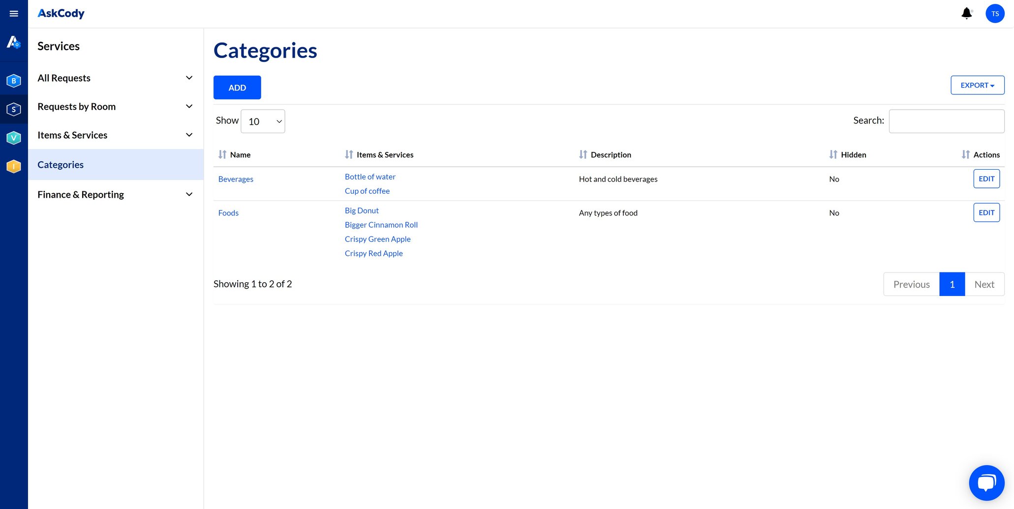 Walkthrough of Services in the AskCody portal
