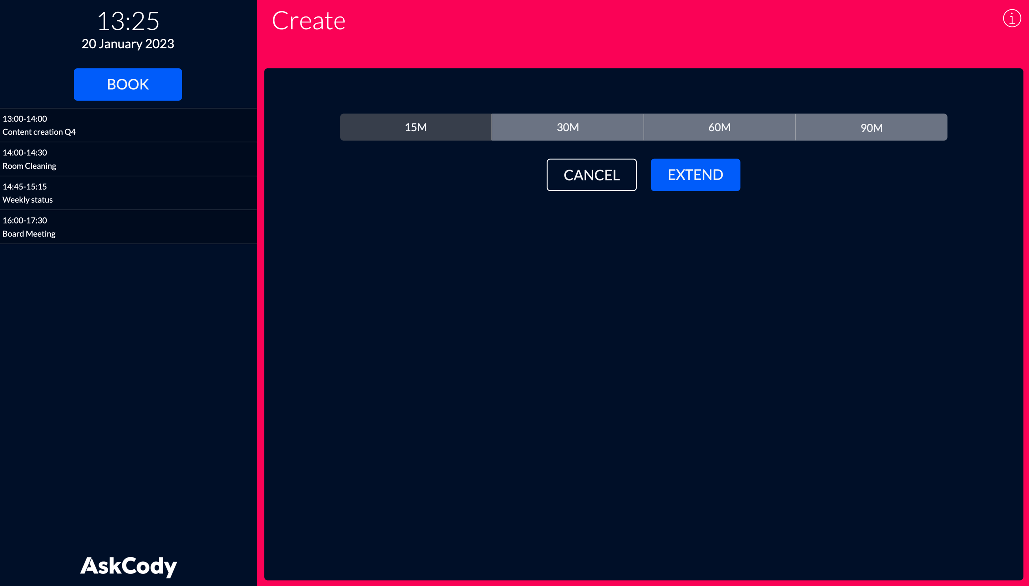 How to use the AskCody Displays