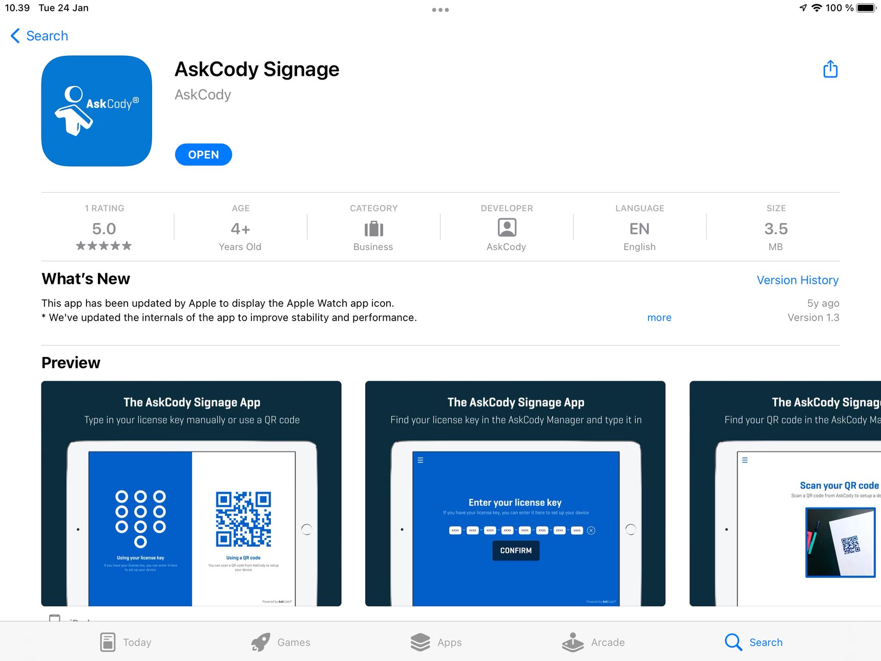 How to upgrade your AskCody Signage App on iPadOS