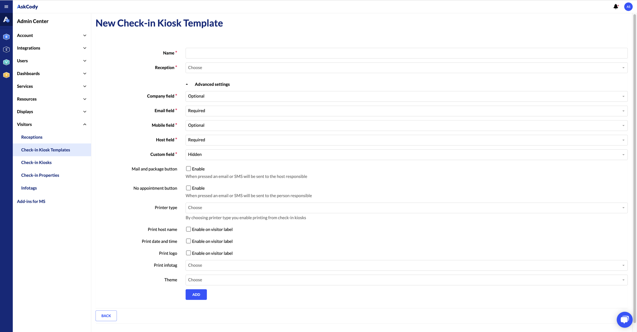 How to set up Visitors