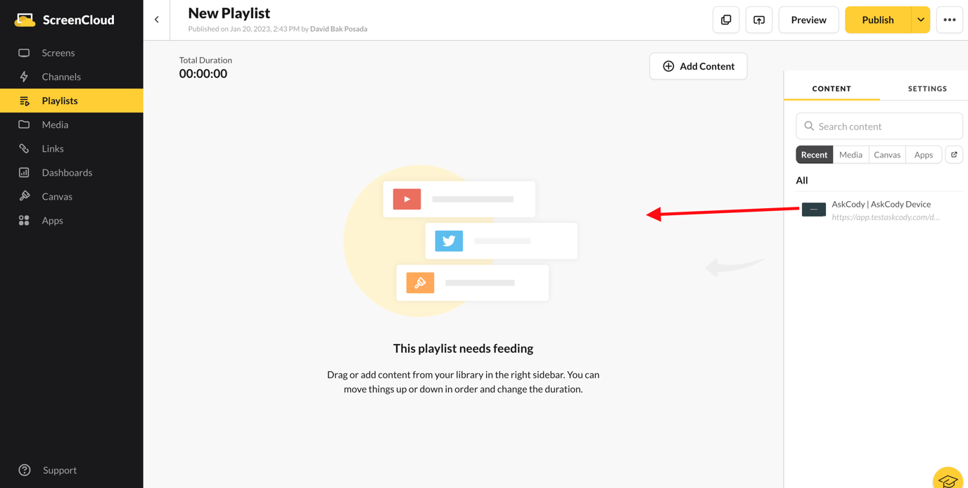 How to set up a Dashboard on a screen using ScreenCloud Signage App