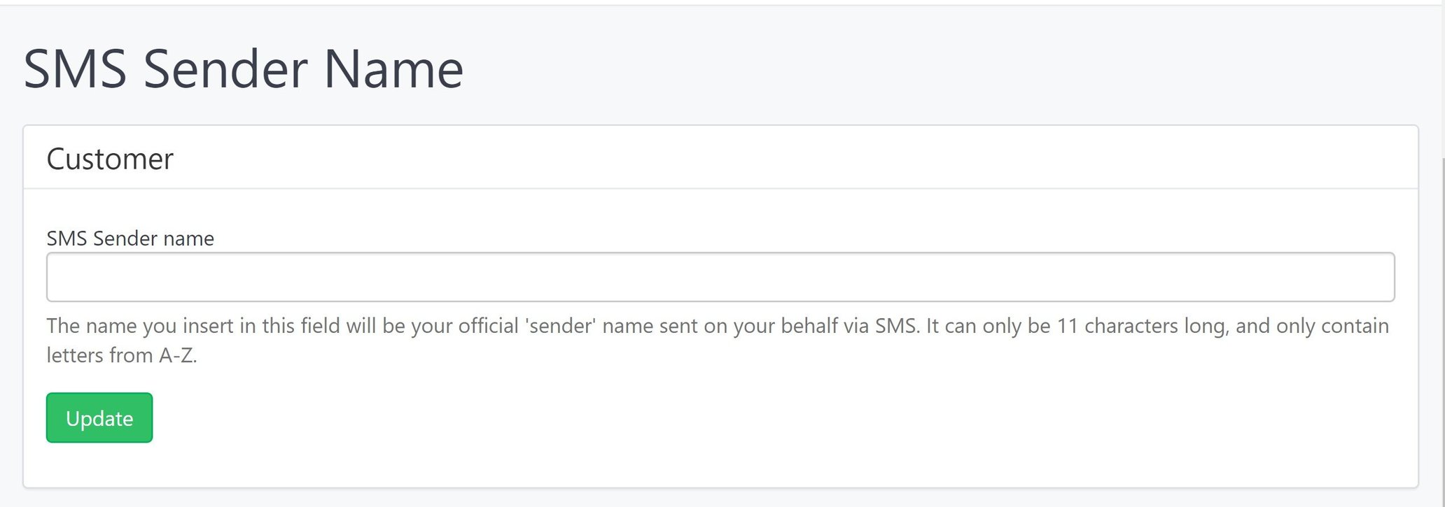 How to set up SMS and Email sender name