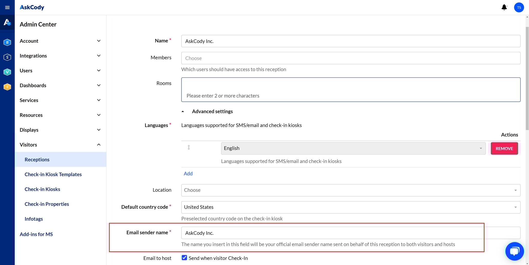 How to set up SMS and Email sender name