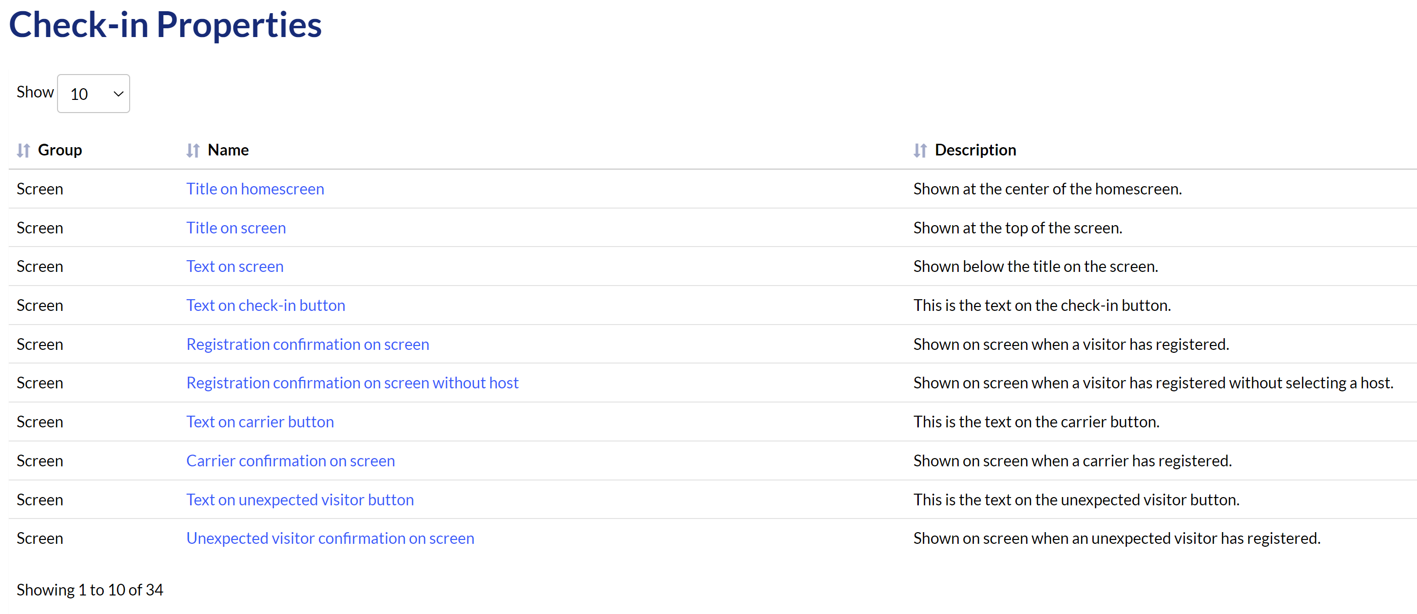 How to customize Visitor Management text and messages (Check-in Properties)